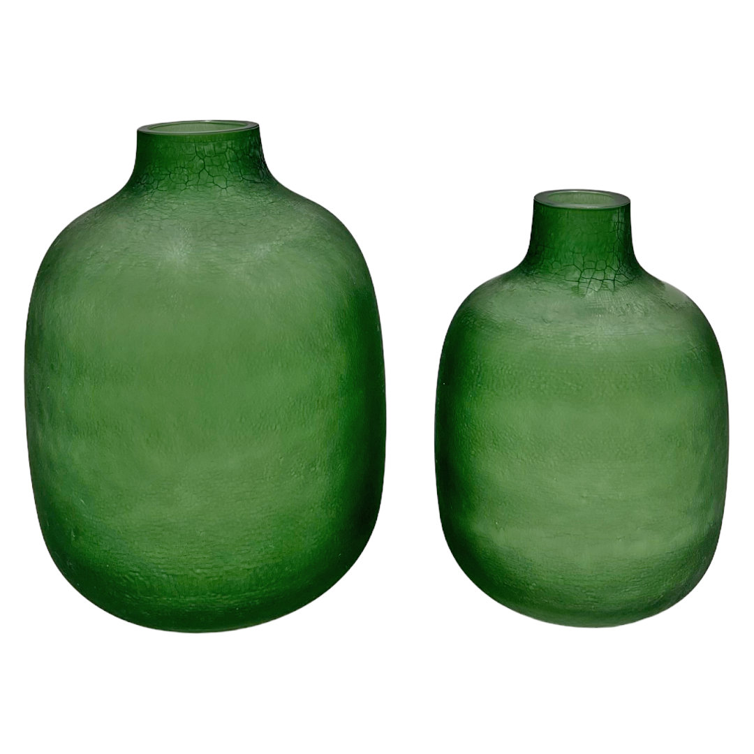 Wrought Studio™ Set of Two Decorative Green Round Jug Shape Handmade ...