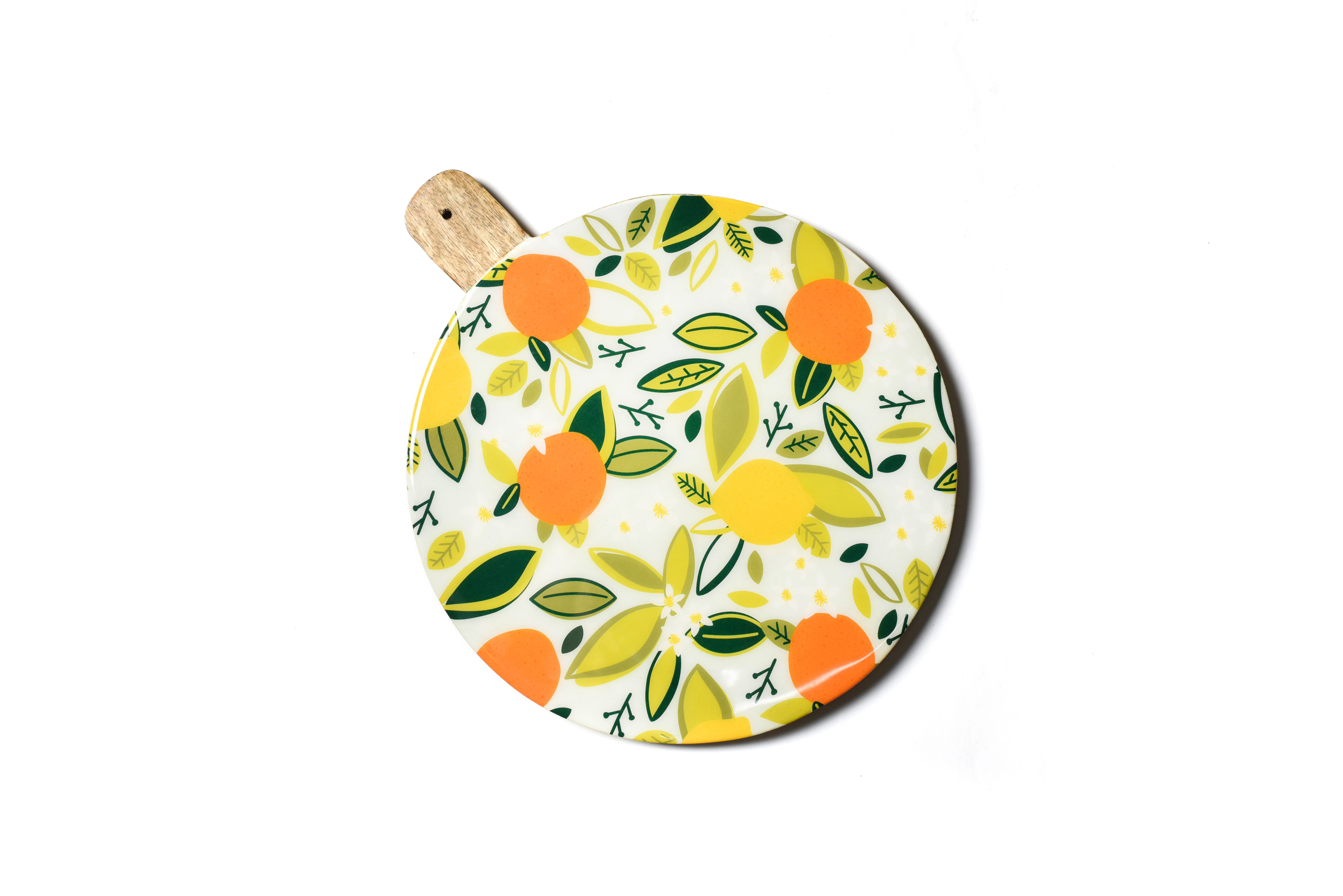 Coton Colors Blue Citrus Print Wood Medium Round Board - Wayfair Canada