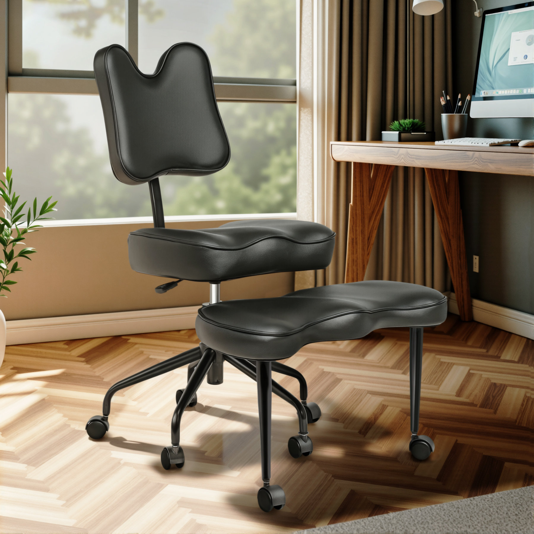 Inbox Zero Cross Legged Meditation Chair With Wheels, Office Chair ...