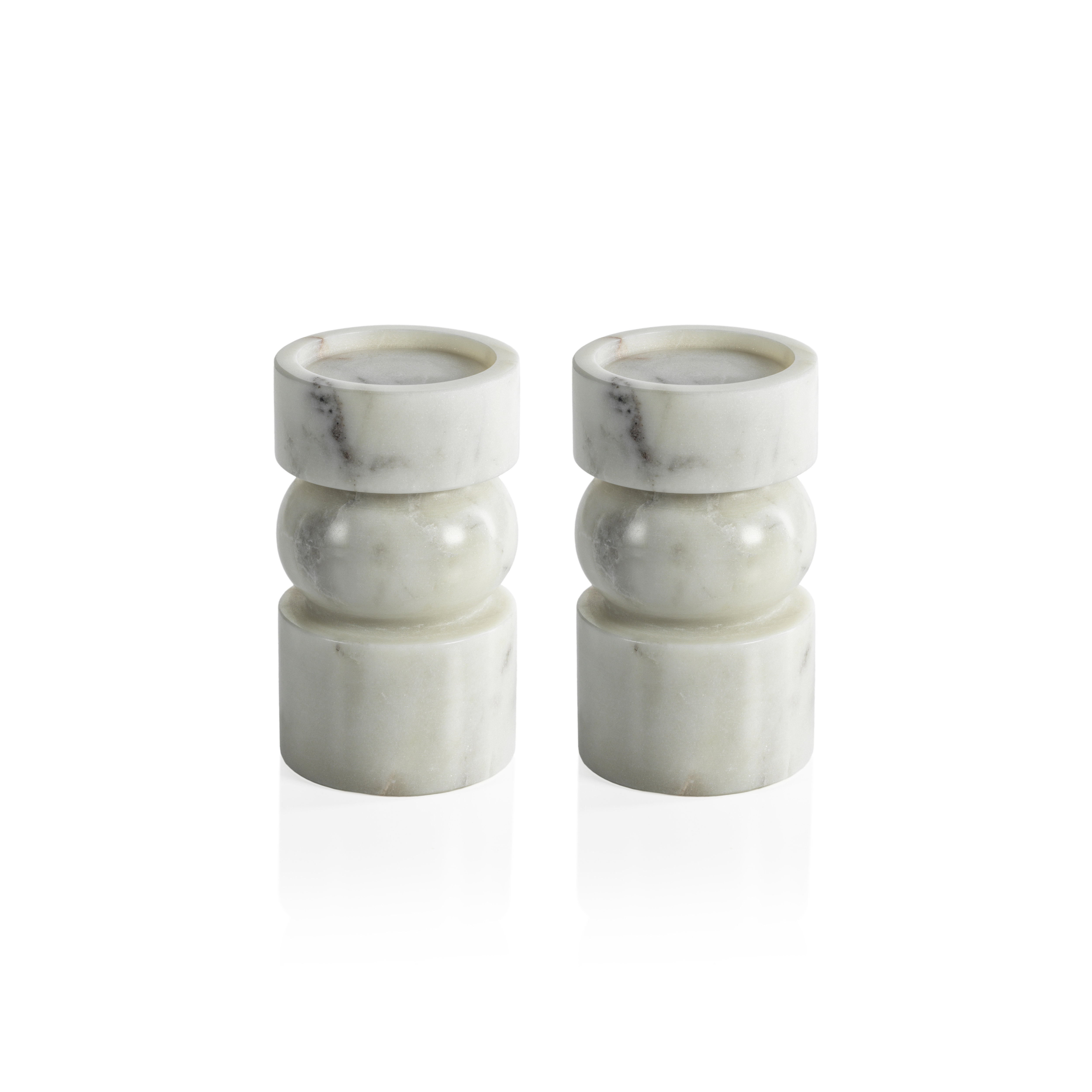 Birch Lane™ Keaton 2 Piece Marble Tabletop Pillar Set | AllModern