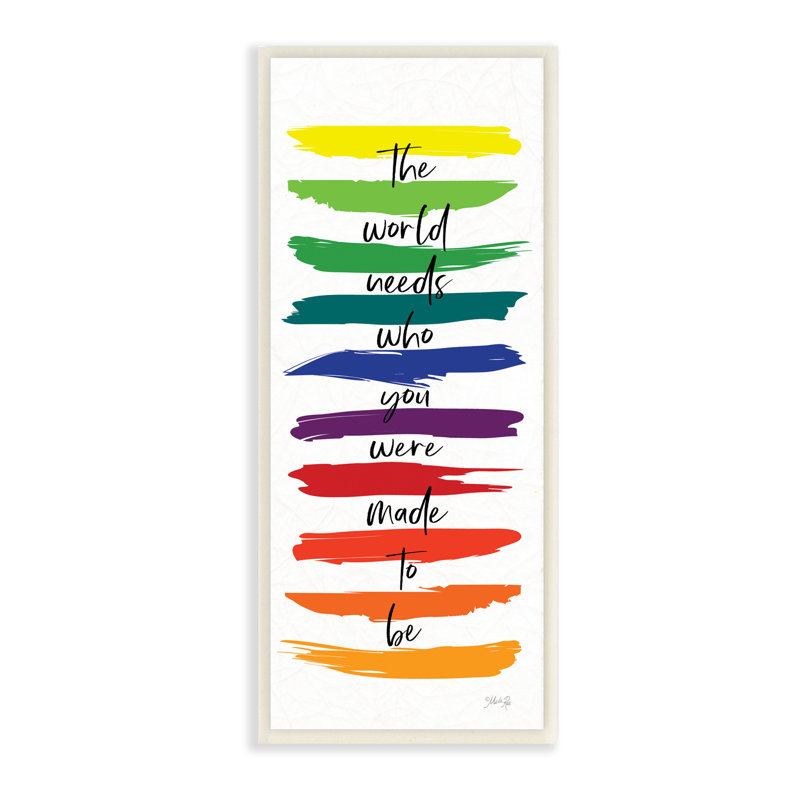 Stupell Industries Encouraging Bold Rainbow Quote Paint Brush Strokes ...