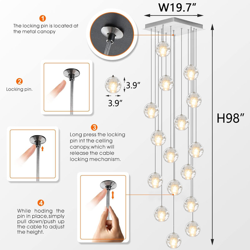 Orren Ellis 16-light Chandelier Globe Square | Wayfair