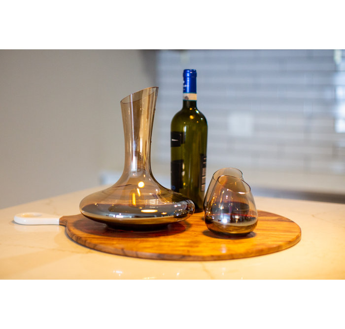 Wrought Studio™ Slant Collection Wine Decanter and Set of Four Stemless ...