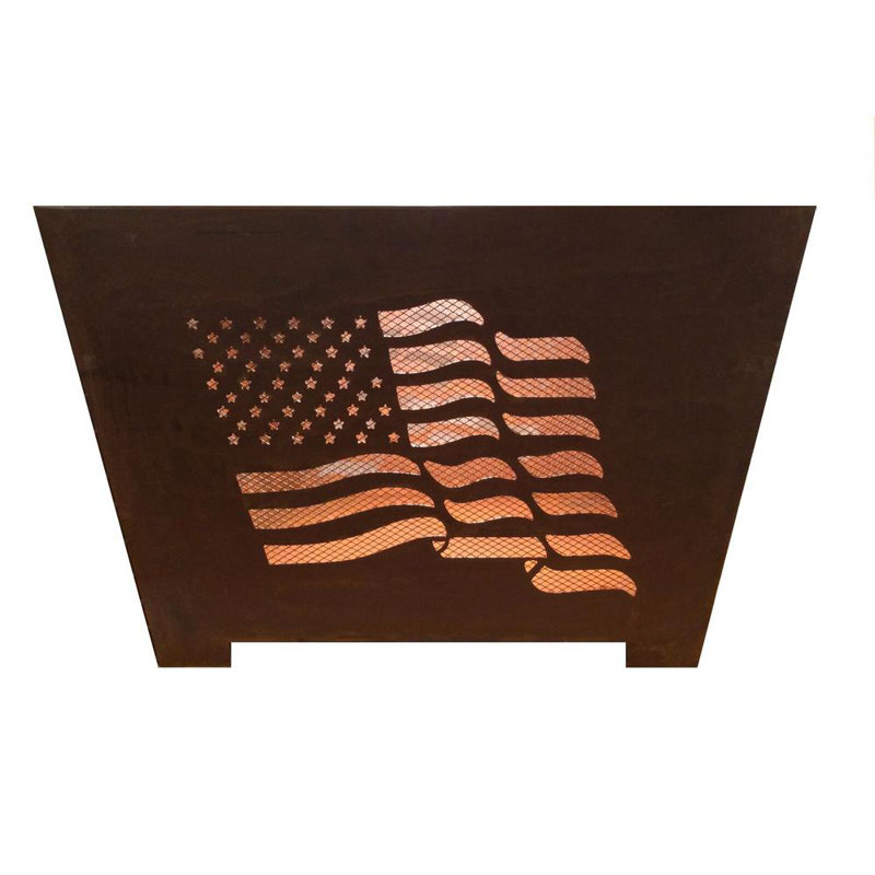 17 Stories Flag Steel Wood Burning Fire Pit & Reviews | Wayfair