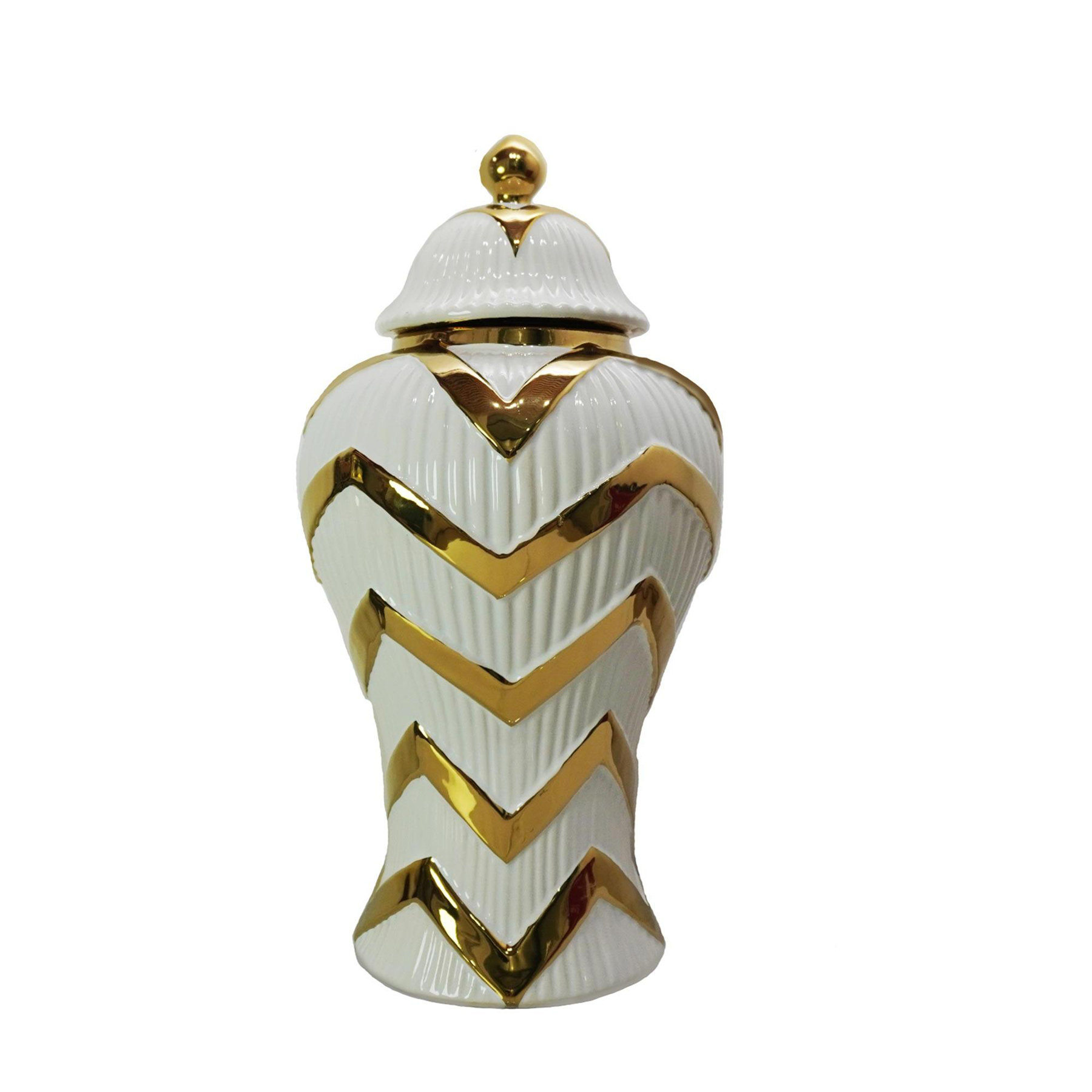 Everly Quinn Gilded Waves Ginger Jar with Removable Lid | Wayfair
