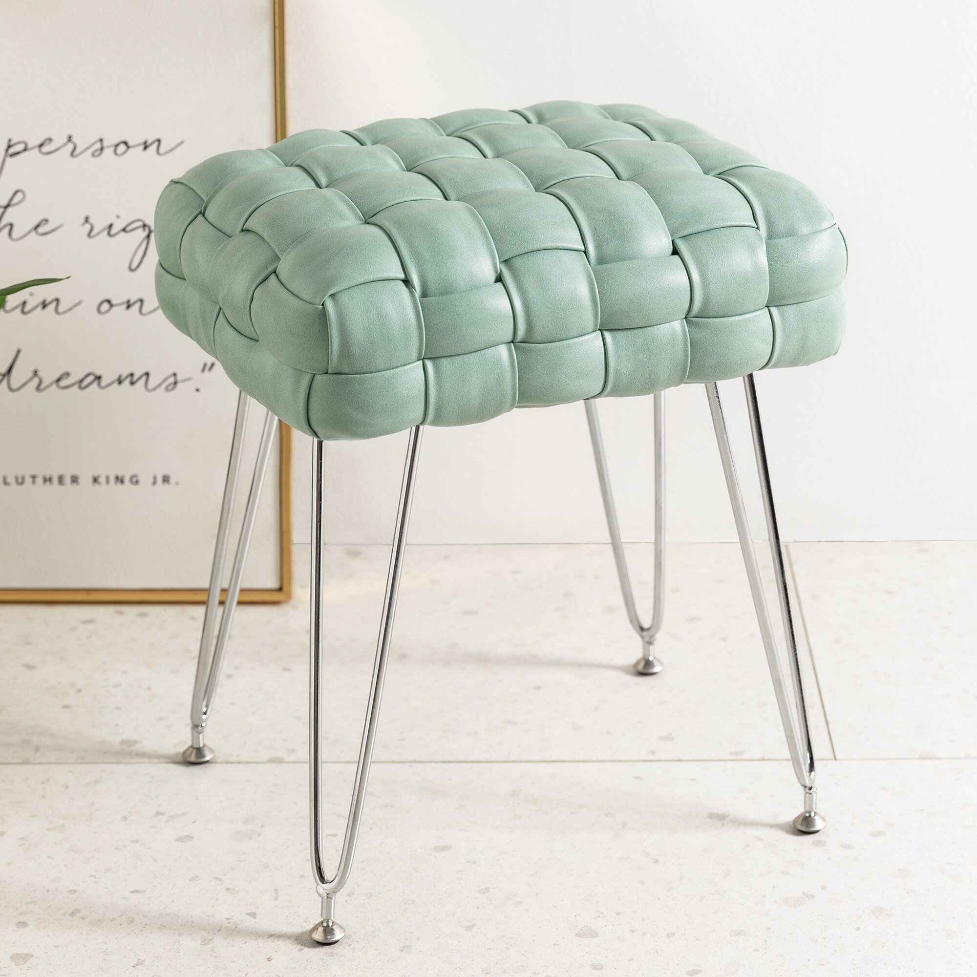 Wade Logan® Anori Iron Vanity Stool & Reviews | Wayfair