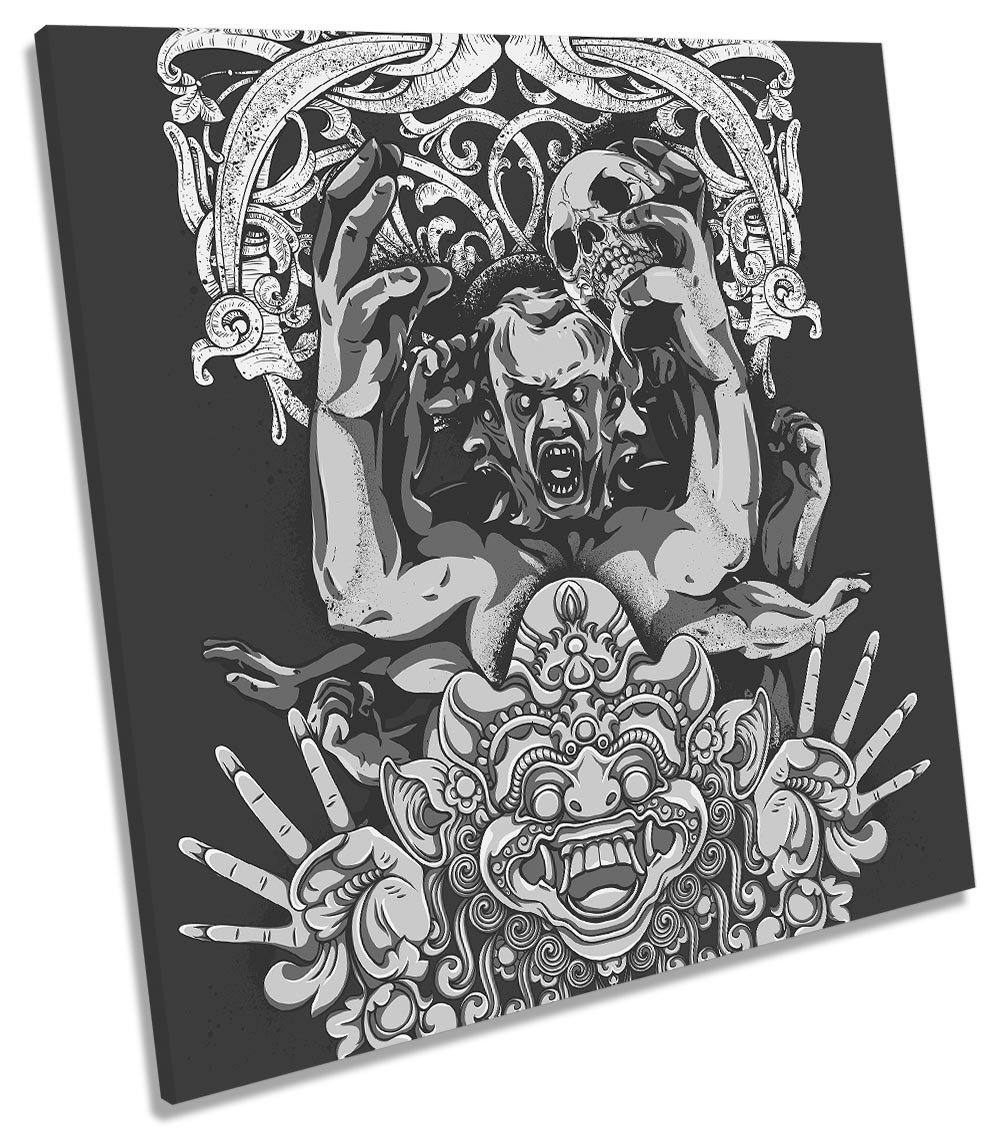 Happy Larry Monster Face Borang Mask Picture CANVAS WALL ART Square ...