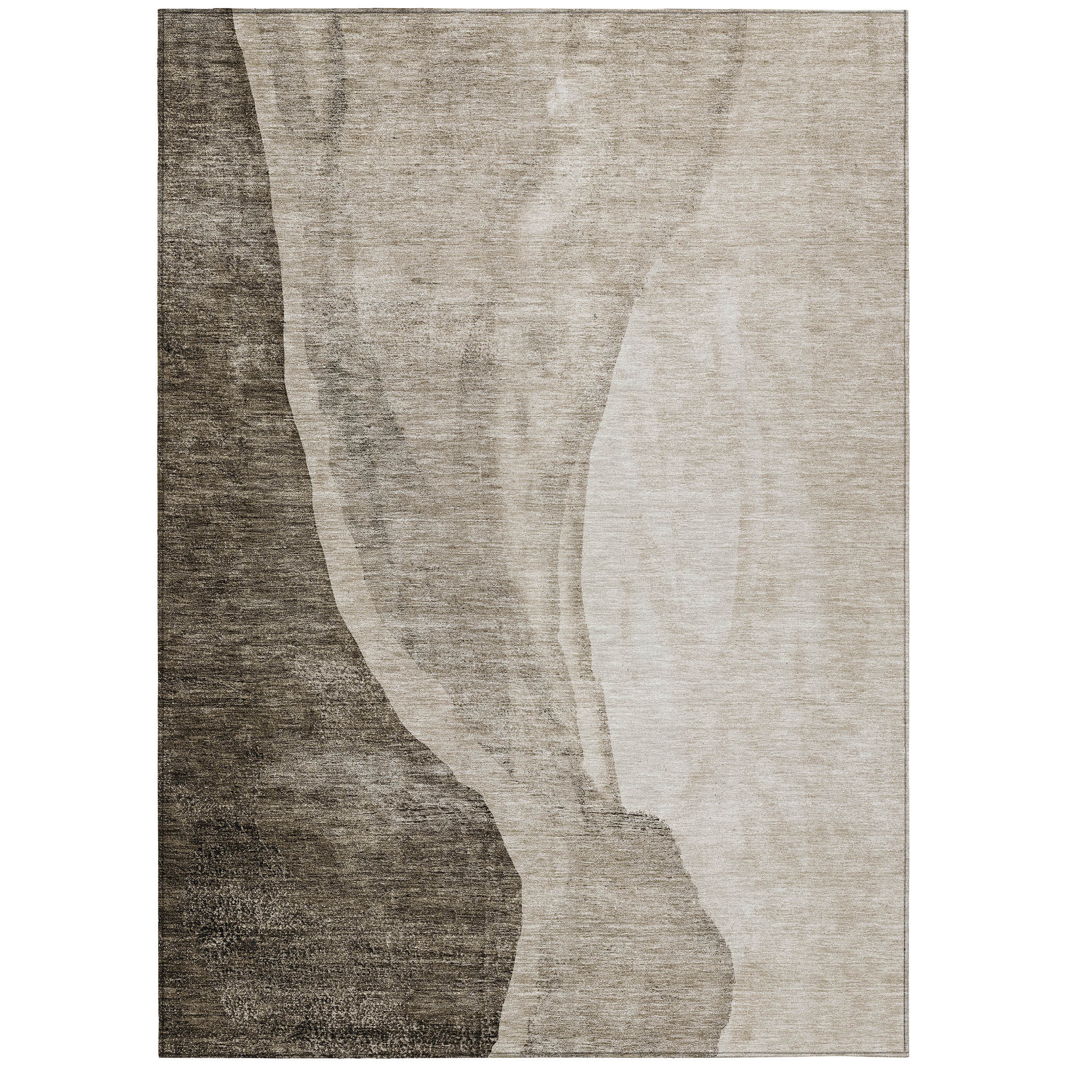 HomeRoots 10' X 14' Taupe And Brown Abstract Washable Indoor Outdoor ...