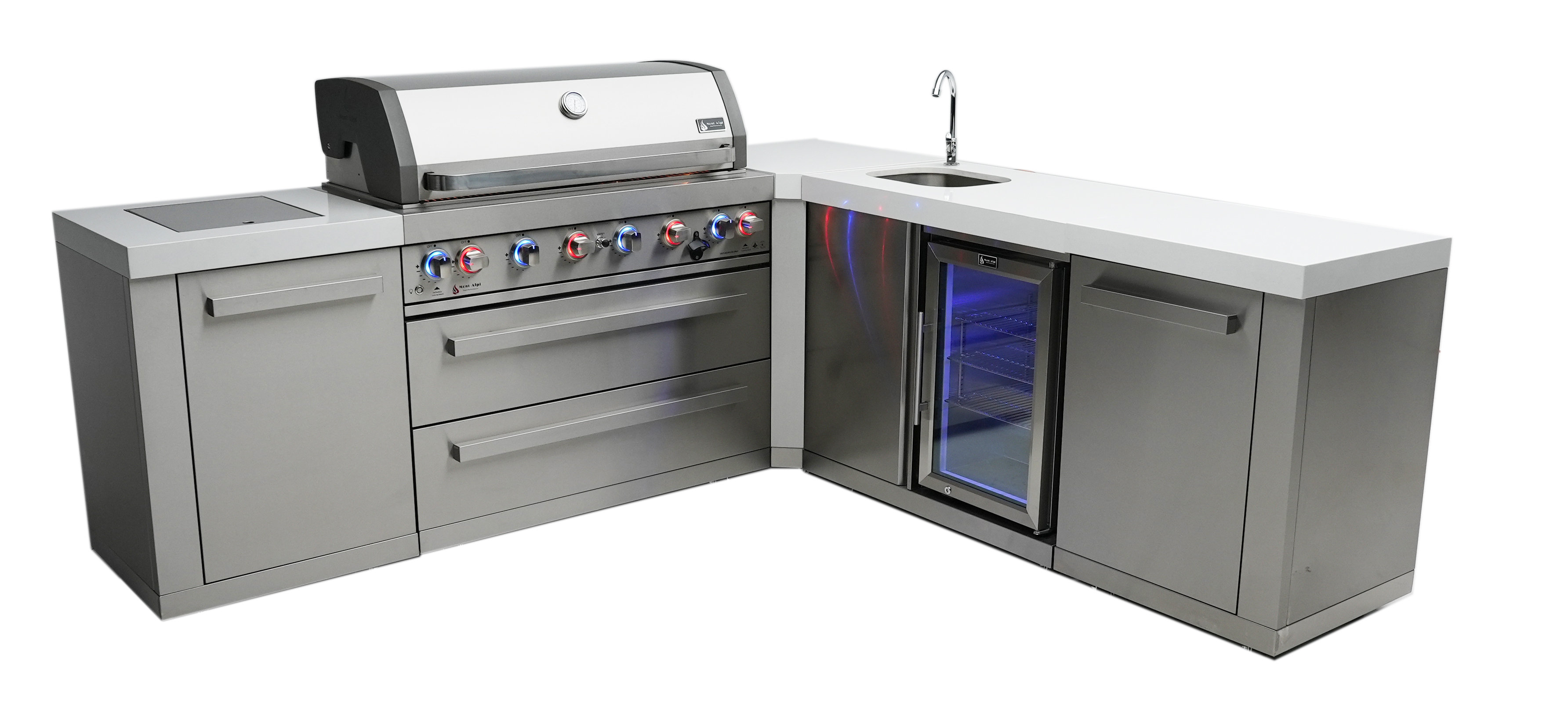 Mont Alpi MAi805-90BEV 44-inch 6-Burner 115000 BTU 90 Degree Corner ...