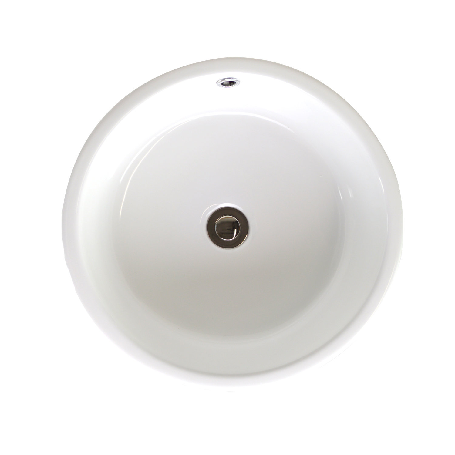 Eisen Home Sutherland White Ceramic Circular Vessel Bathroom Sink with ...