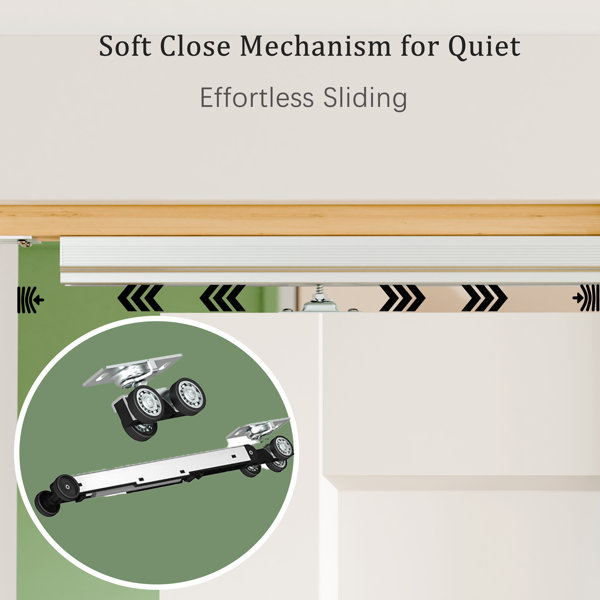 DOOOLI Sliding Pocket Door With Soft Closer - 1 Lite Frosted Glass ...