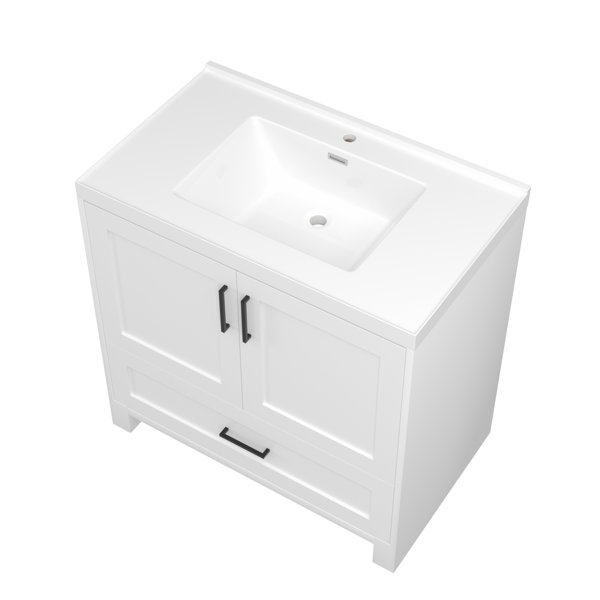 ZEAFIVE 36 Inch Freestanding Bathroom Vanity With Sink Combo Set Solid ...