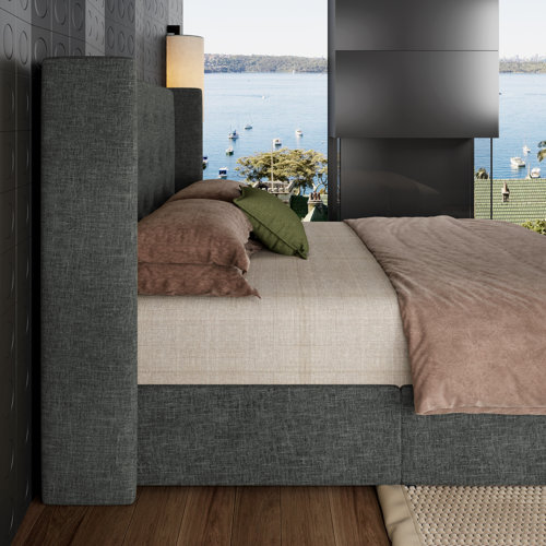Wade Logan® Bertile Upholstered Metal Wingback Storage Bed & Reviews ...