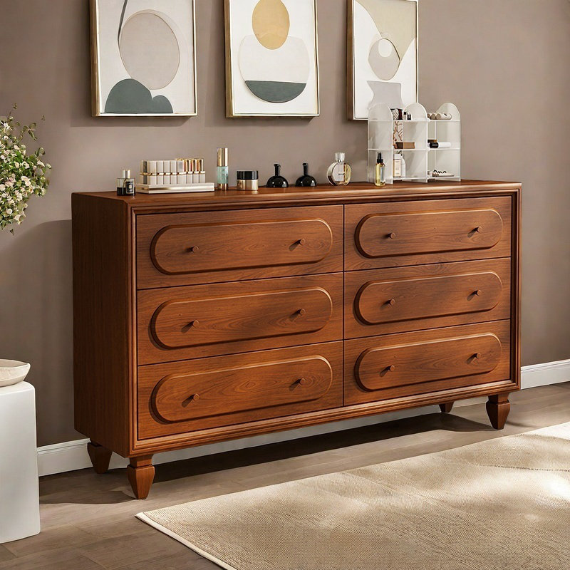 NICECABINET Plain Wooden Walnut Color Accent Chest. | Wayfair