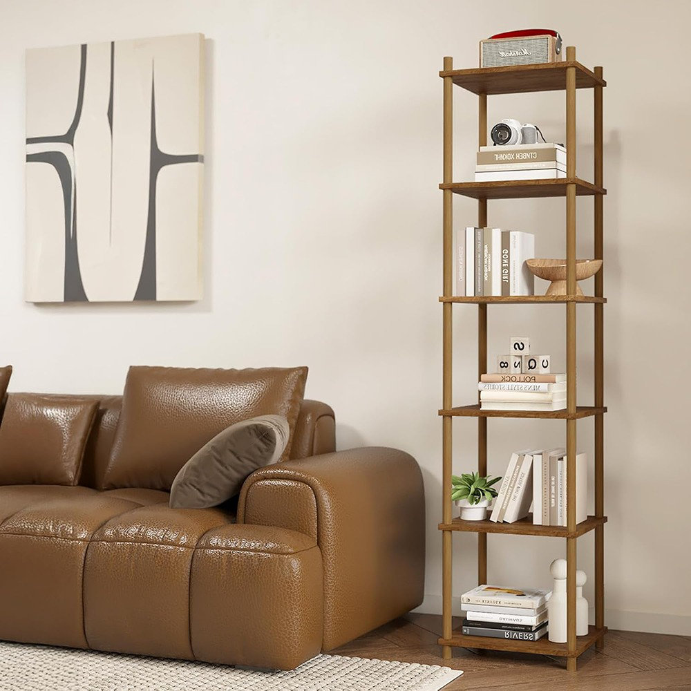 George Oliver Wood Brown Book Shelf Easy Assembly 11.81" D X 15.74" W X ...