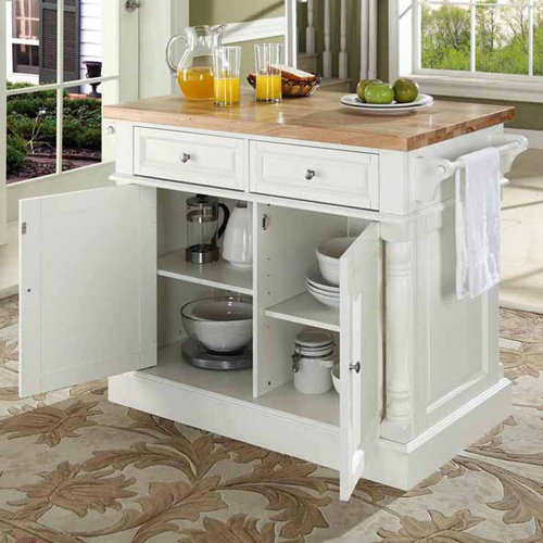 Three Posts™ Diamondback Wood Kitchen Island & Reviews | Wayfair