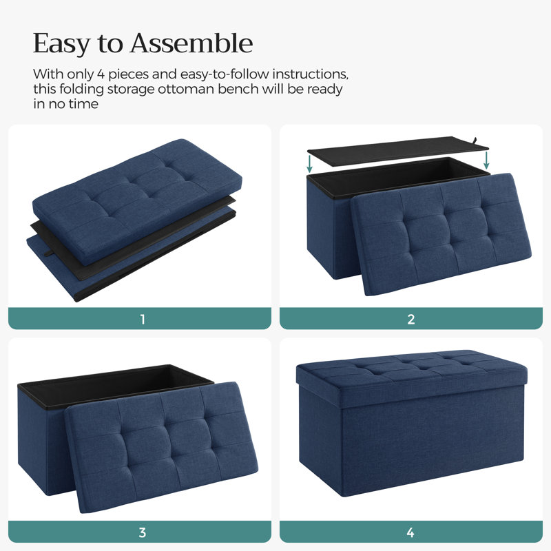 Ebern Designs Folding Storage Ottoman Bench & Reviews | Wayfair
