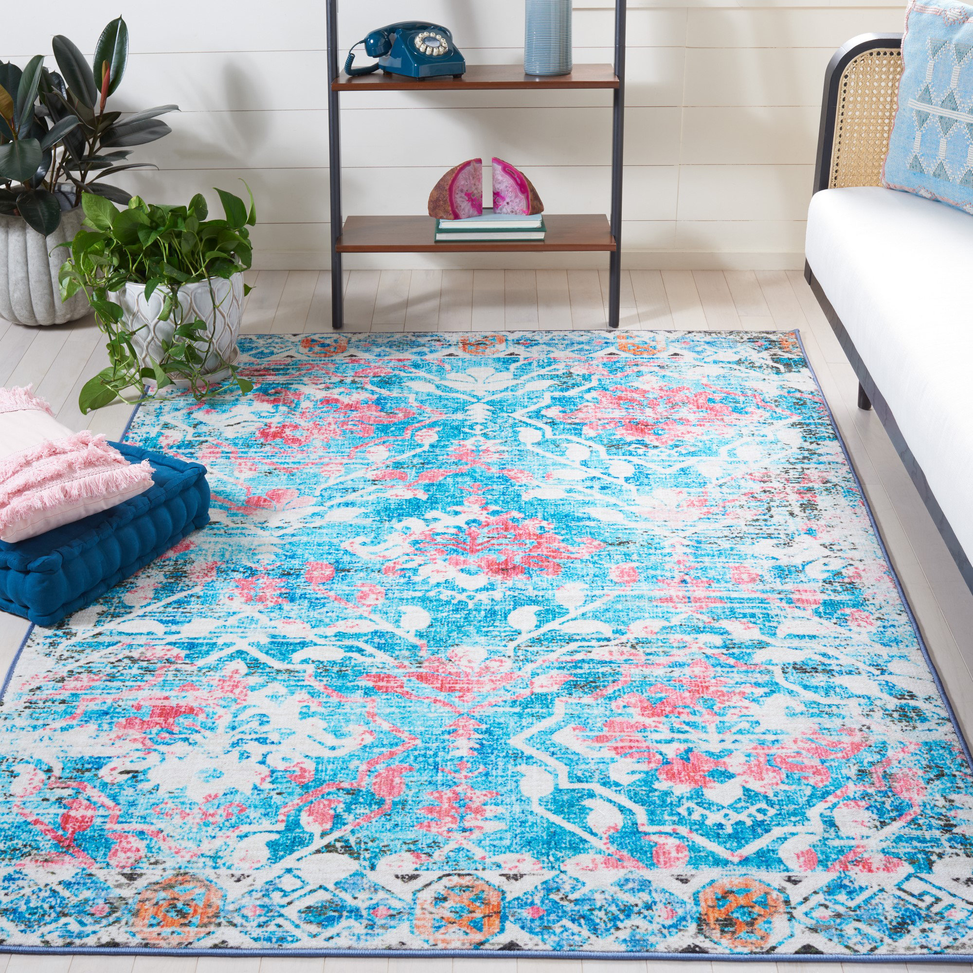 Mistana™ Dall Floral Light Blue/Pink Area Rug | Wayfair