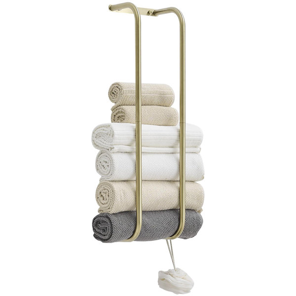 Greenspring Stylish Brushed Gold Towel Bar Round Towel Rack With Double ...