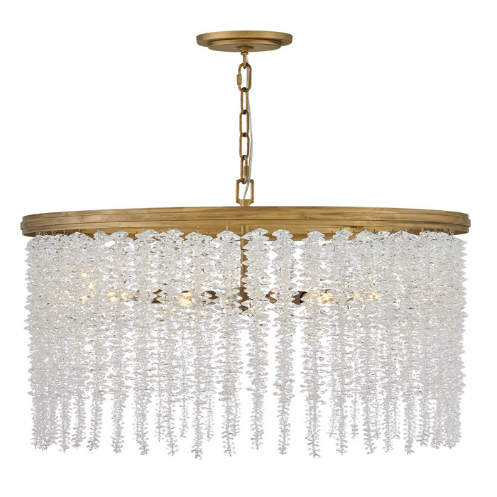 Fredrick Ramond Rubina 30" Six-Light Chandelier w/ Hand-Strung Crystal ...