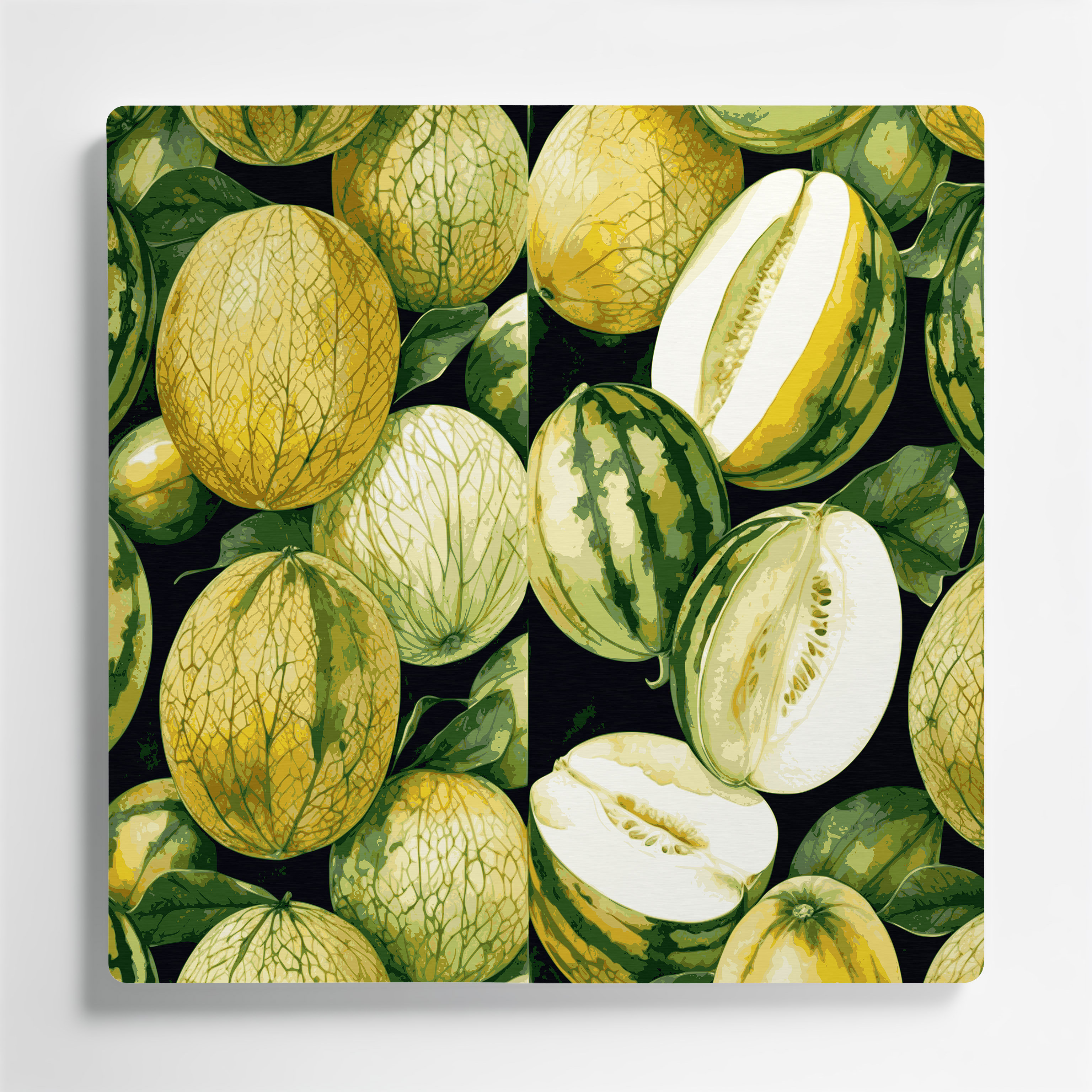 Hokku Designs Fruit Galia Melon Beige Metal Wall Art | Wayfair