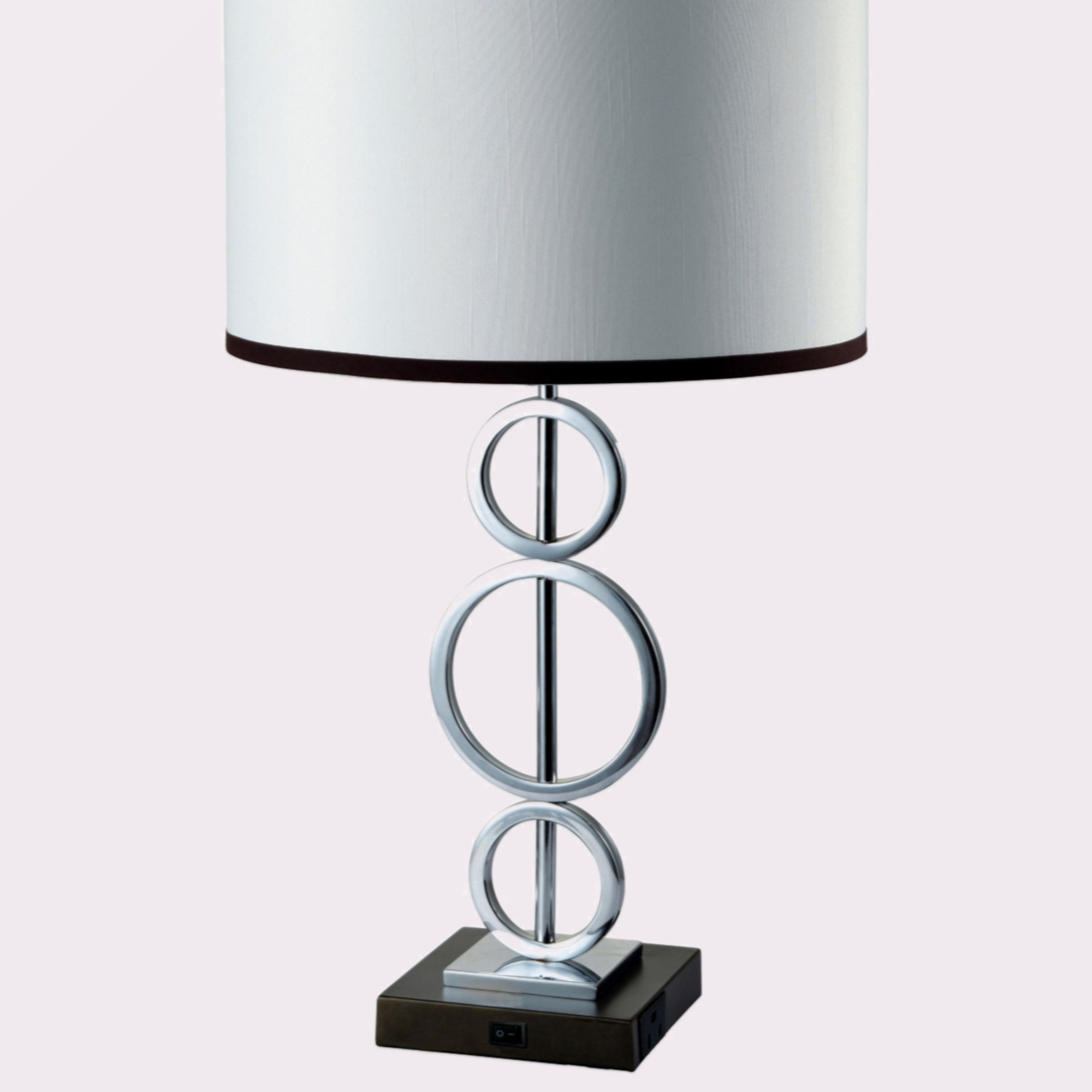 Hokku Designs 29" Tall Metal Table Lamp With Silver Finish, Ring Style ...