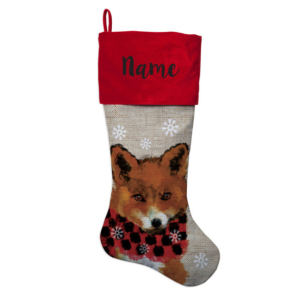 The Holiday Aisle® Personalized Christmas Fox Stocking | Wayfair