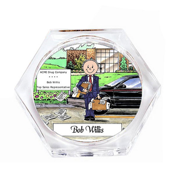 Printed Perfection Personalized Salesperson - Male Drink Coaster Gift ...
