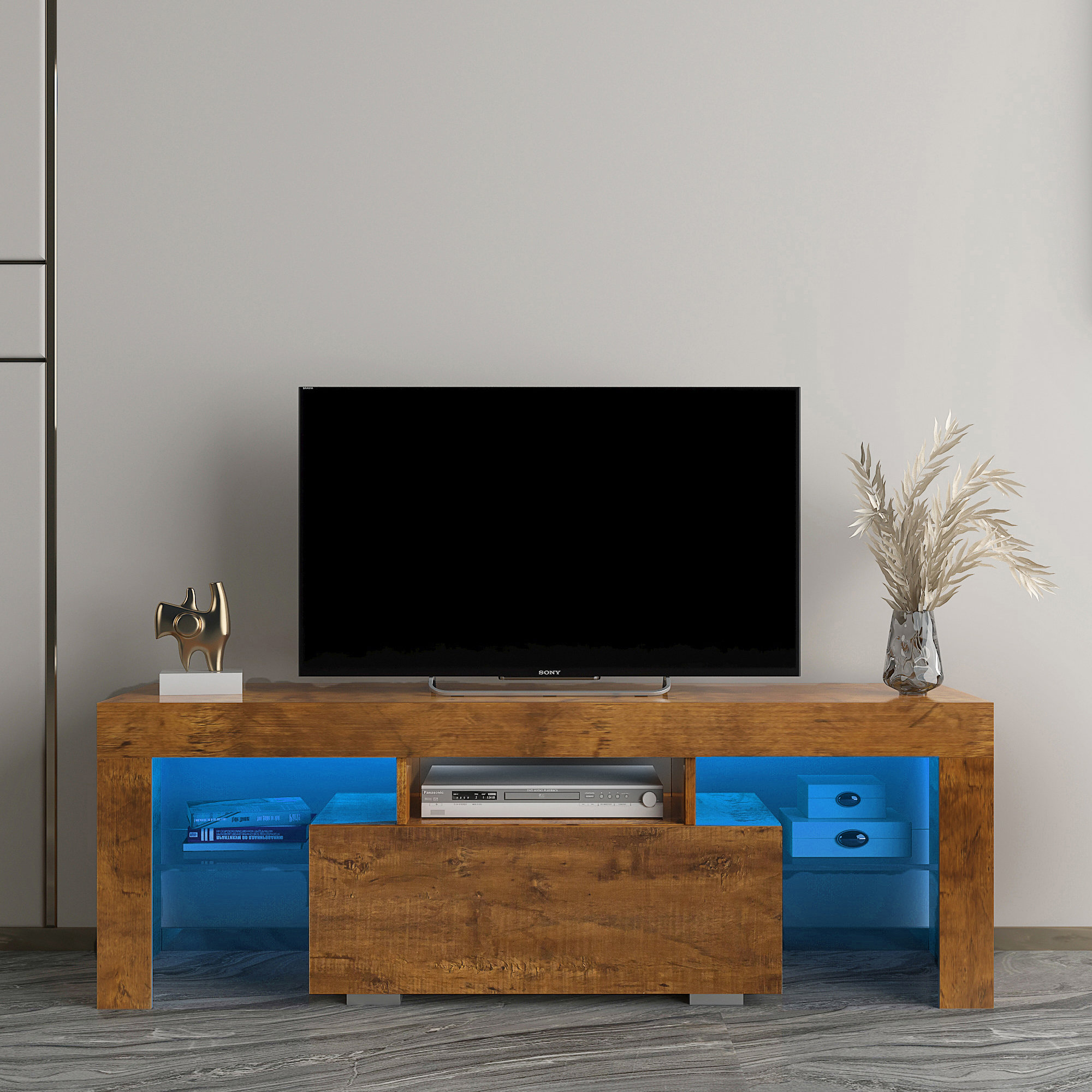Ivy Bronx Daneca TV Stand with LED RGB Lights, Flat Screen TV Cabinet ...