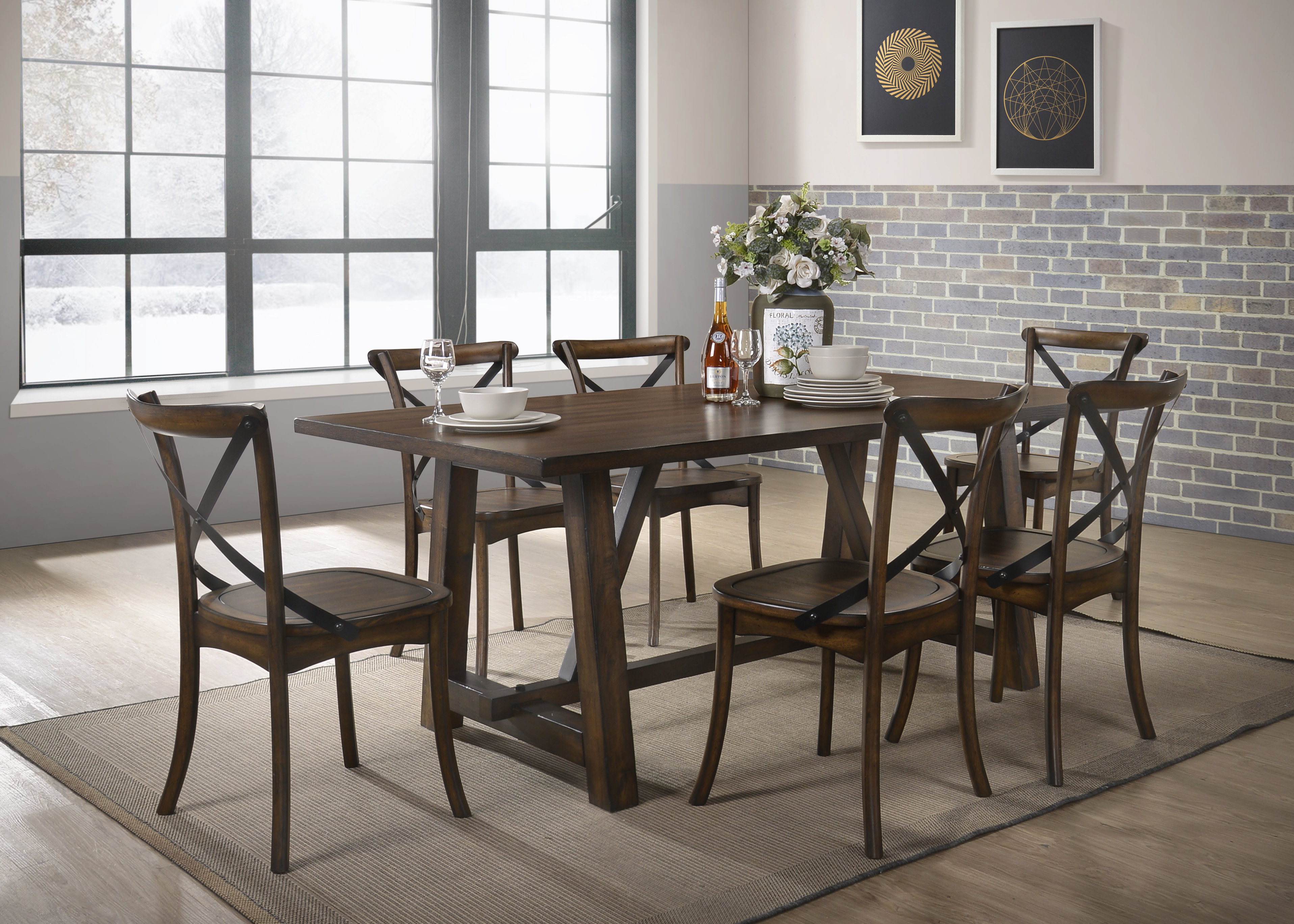 Rosalind Wheeler Ellerman 7 Piece Dining Set | Wayfair