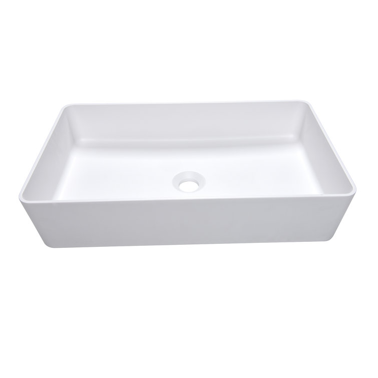 RBROHANT 13.98'' White Acrylic Rectangular Bathroom Sink | Wayfair