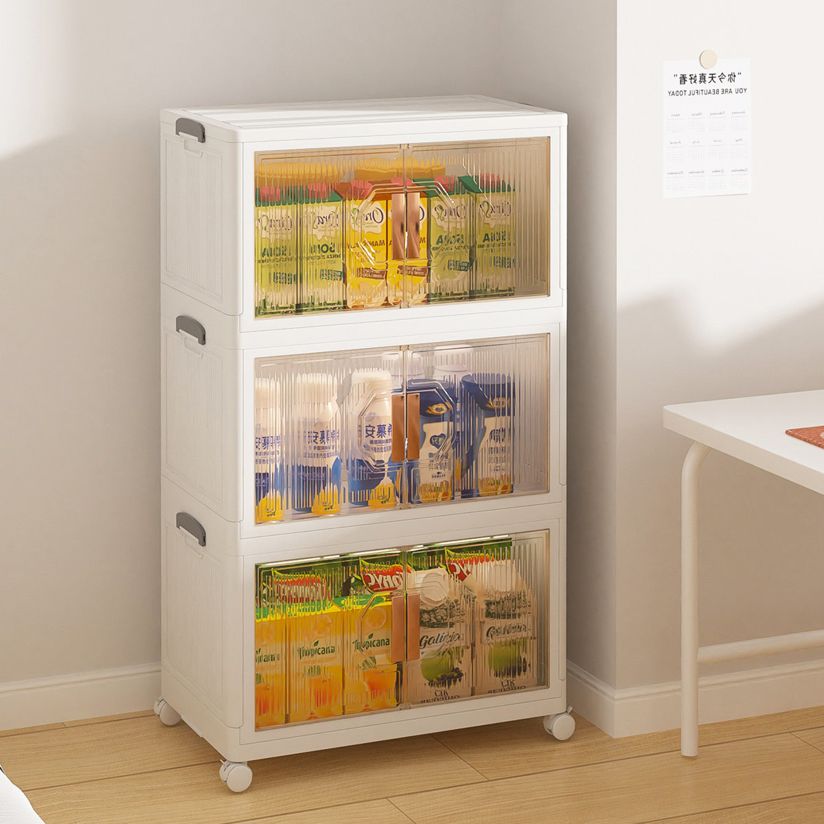 Rebrilliant Canas 3 Pack Stackable Storage Bins Folding Organizer Boxes ...