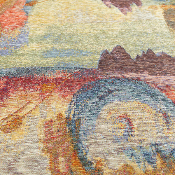 Ebern Designs Sumaya Abstract Flatweave Yellow/Green Area Rug | Wayfair