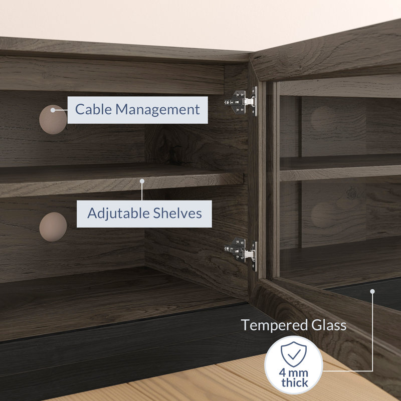 Millwood Pines Brete 83'' Media Console & Reviews | Wayfair