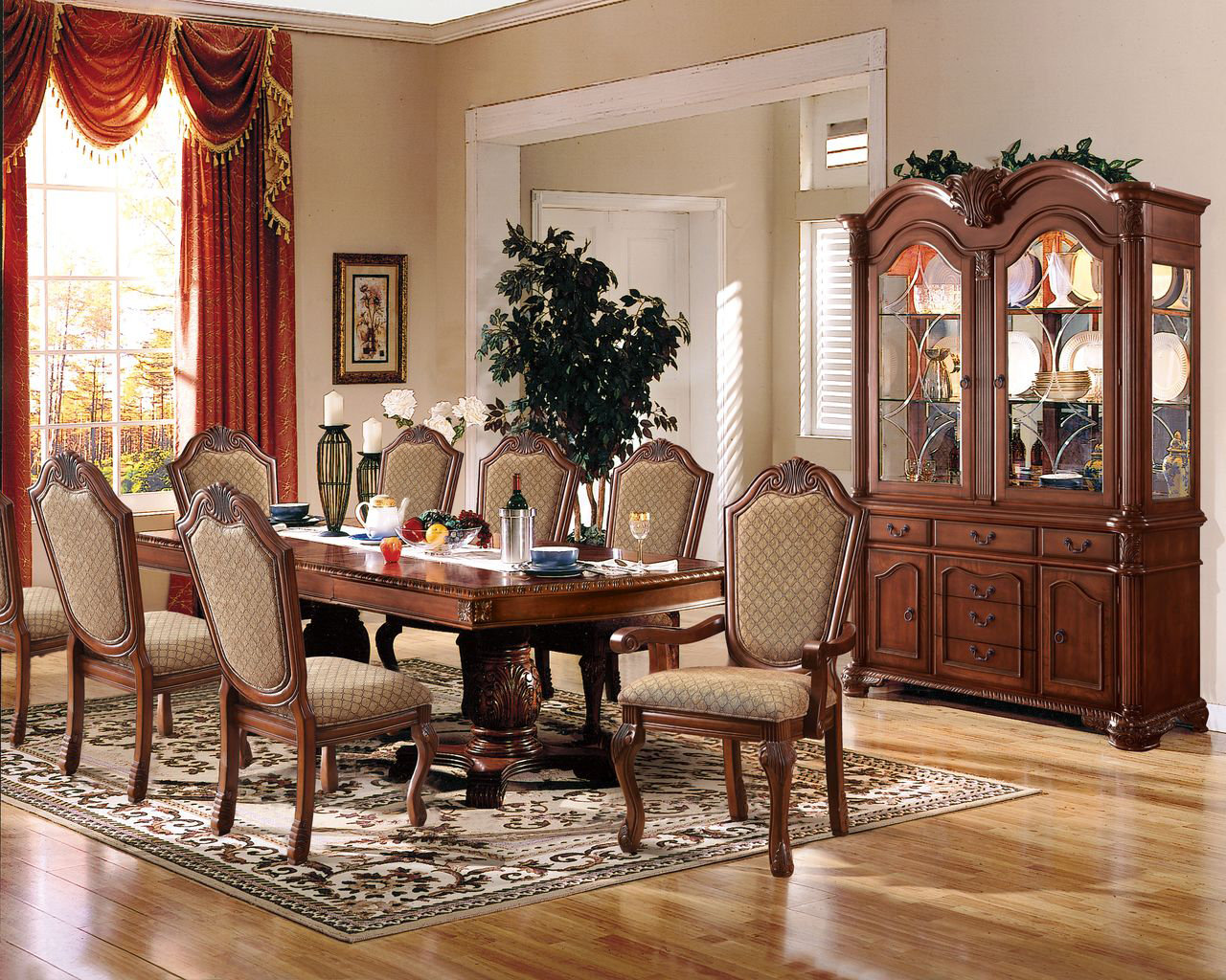 DAE 9-ps Formal Dining Table Set Kitchen Furniture Set Include 1 ...