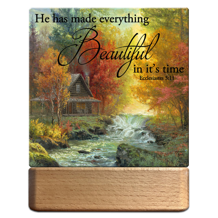 Glow Decor Creekside Cabin with Scripture LED Nightlight | Wayfair