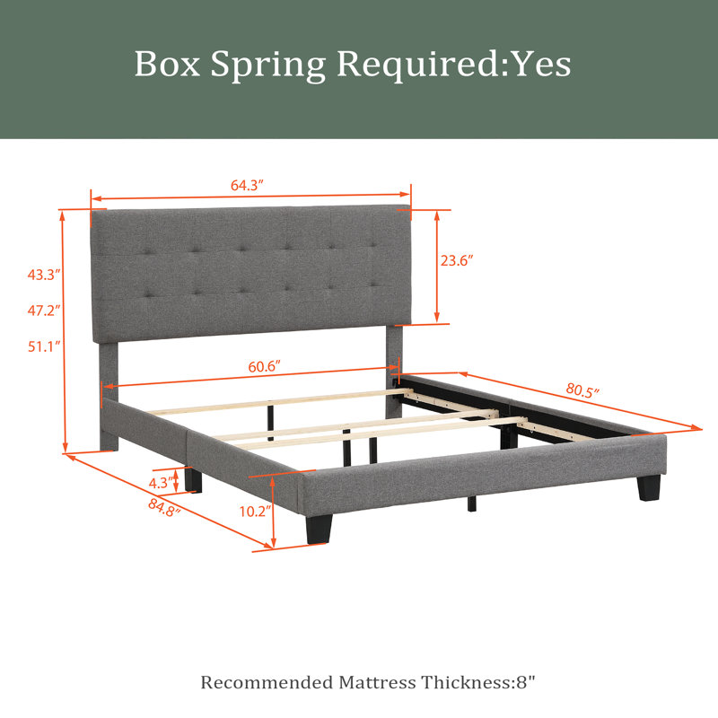 Red Barrel Studio® Upholstered Standard Bed | Wayfair