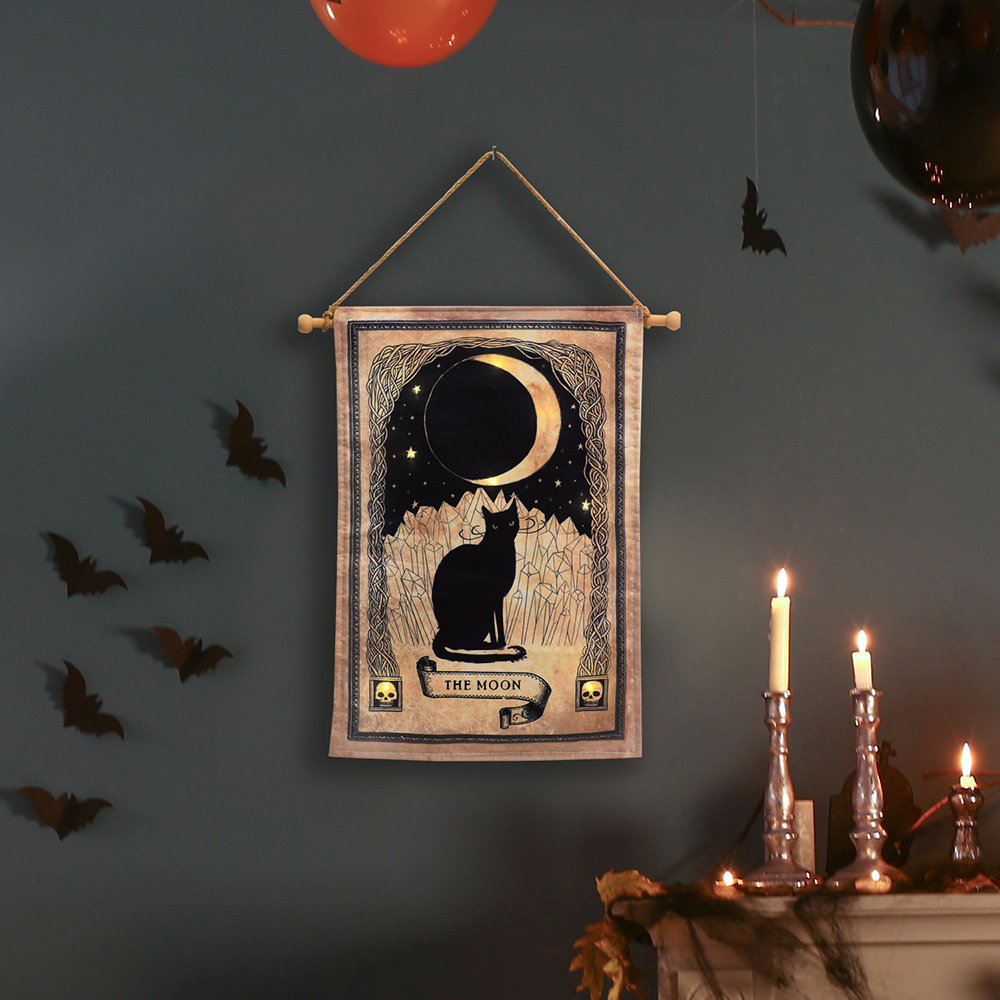 The Holiday Aisle® Black Cat and Moon Battery-Operated Lighted Wall ...