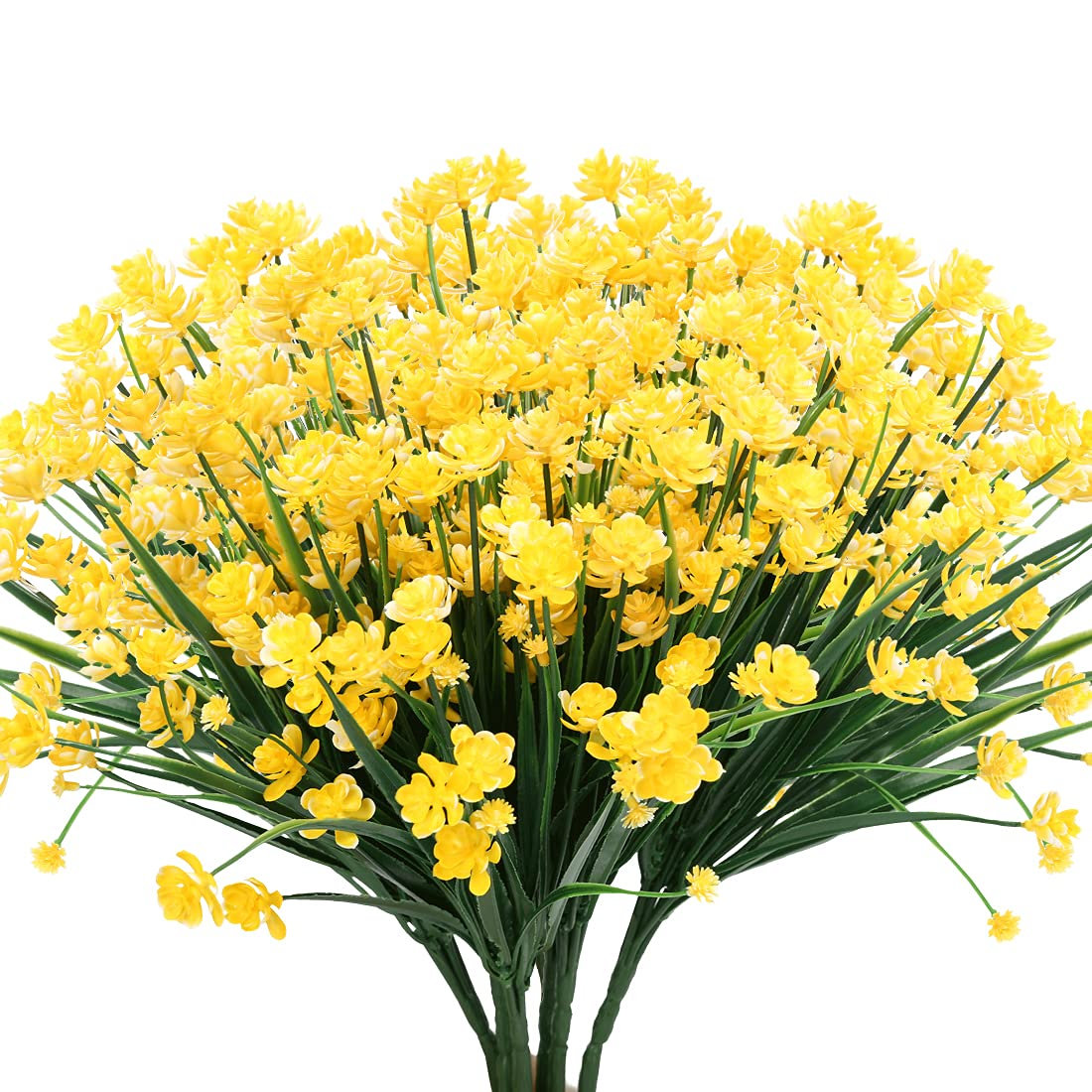 Primrue 6PCS Fake Greenery, Faux Plastic Bushes ,Fake Shrubs UV ...