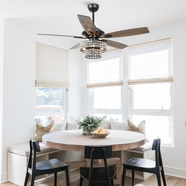 Etta Avenue™ 52" Rafferty 5 - Blade Crystal Ceiling Fan with Remote ...