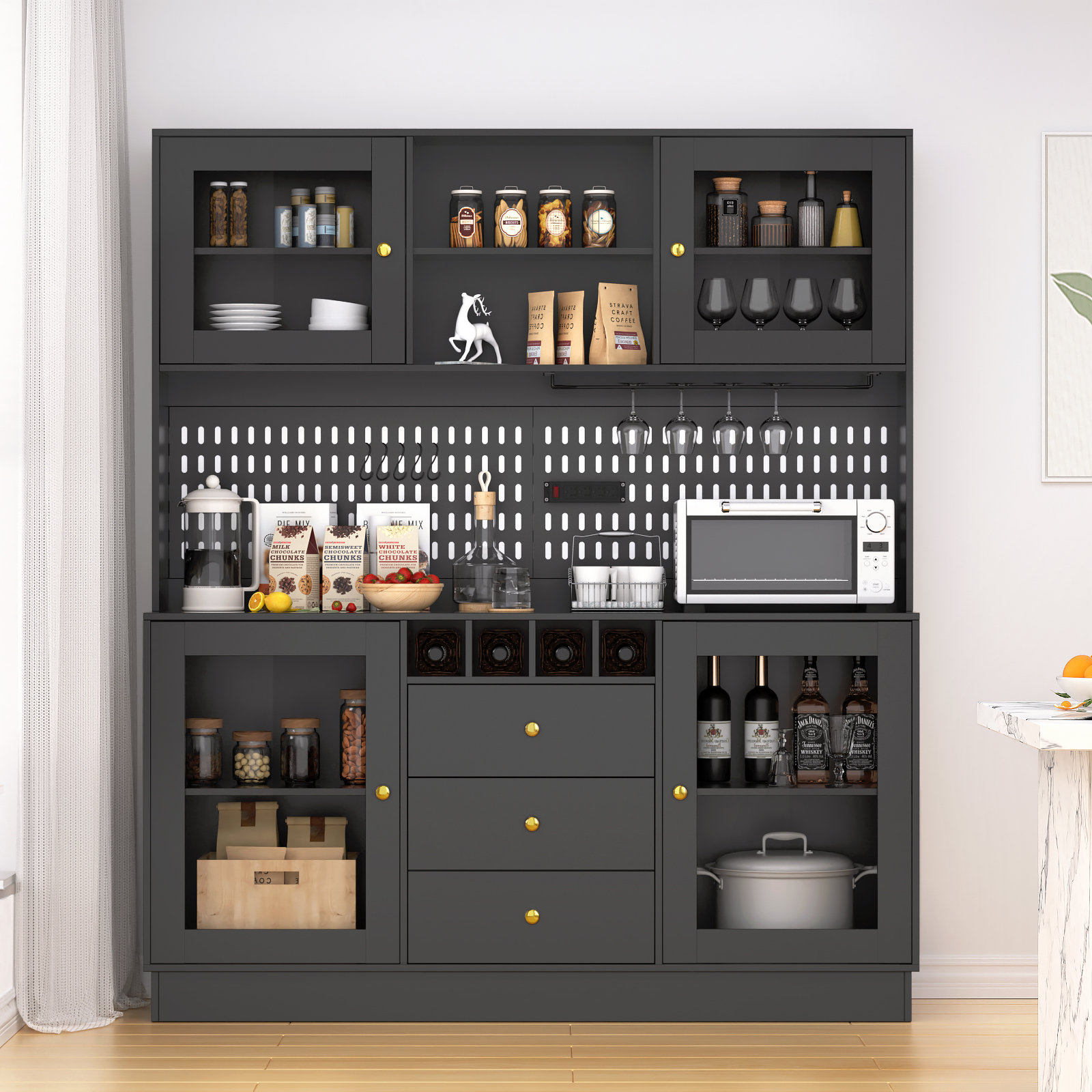 Ebern Designs Arbela 63'' W Kitchen Pantry & Reviews | Wayfair