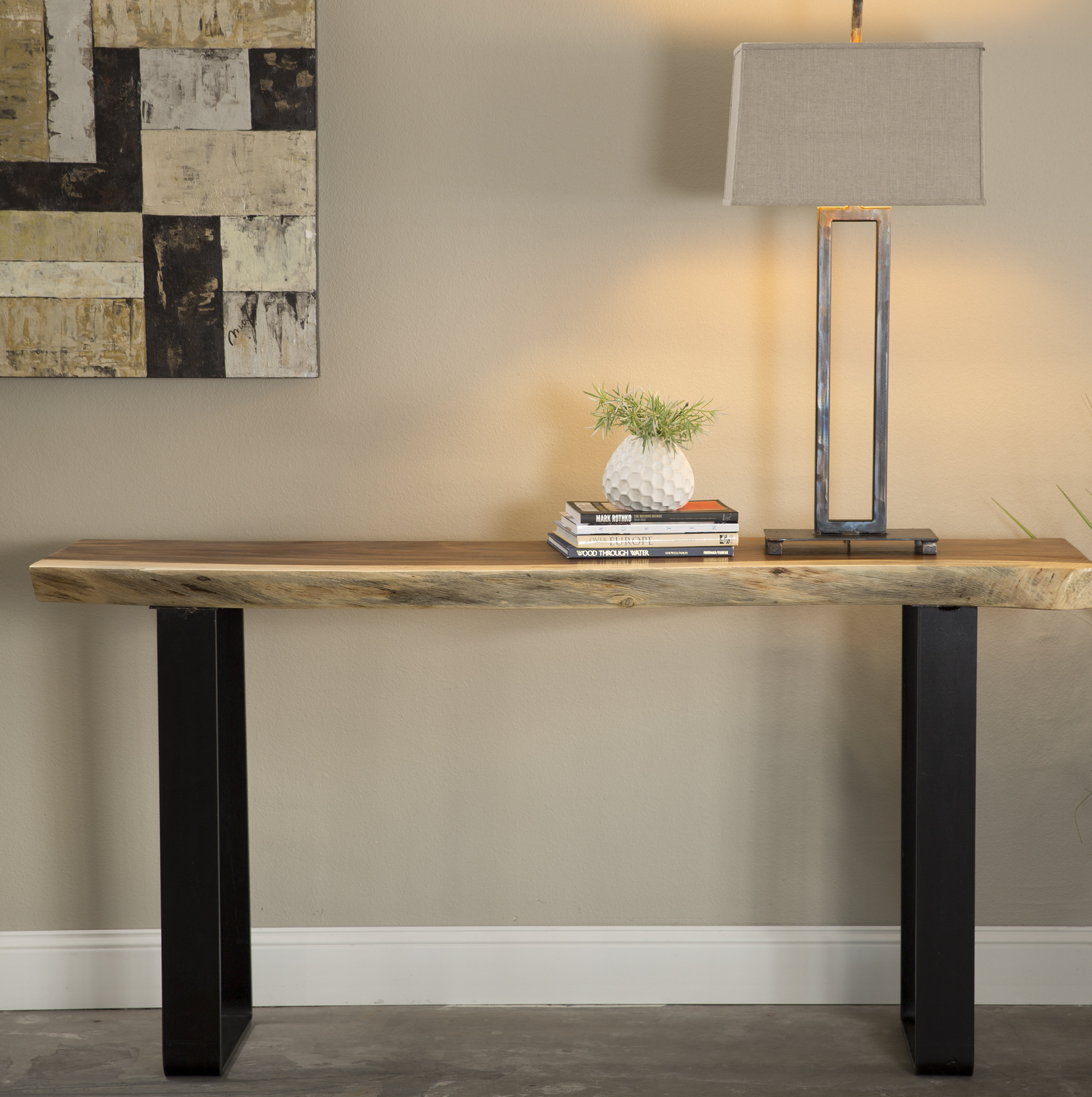 Prima Design Source Live Edge Parota 71" Solid Wood Console Table ...