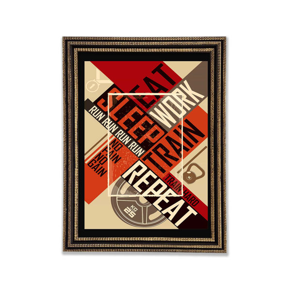 Happy Larry Eat Sleep Work Train Repeat 2 Framed Print | Wayfair.co.uk