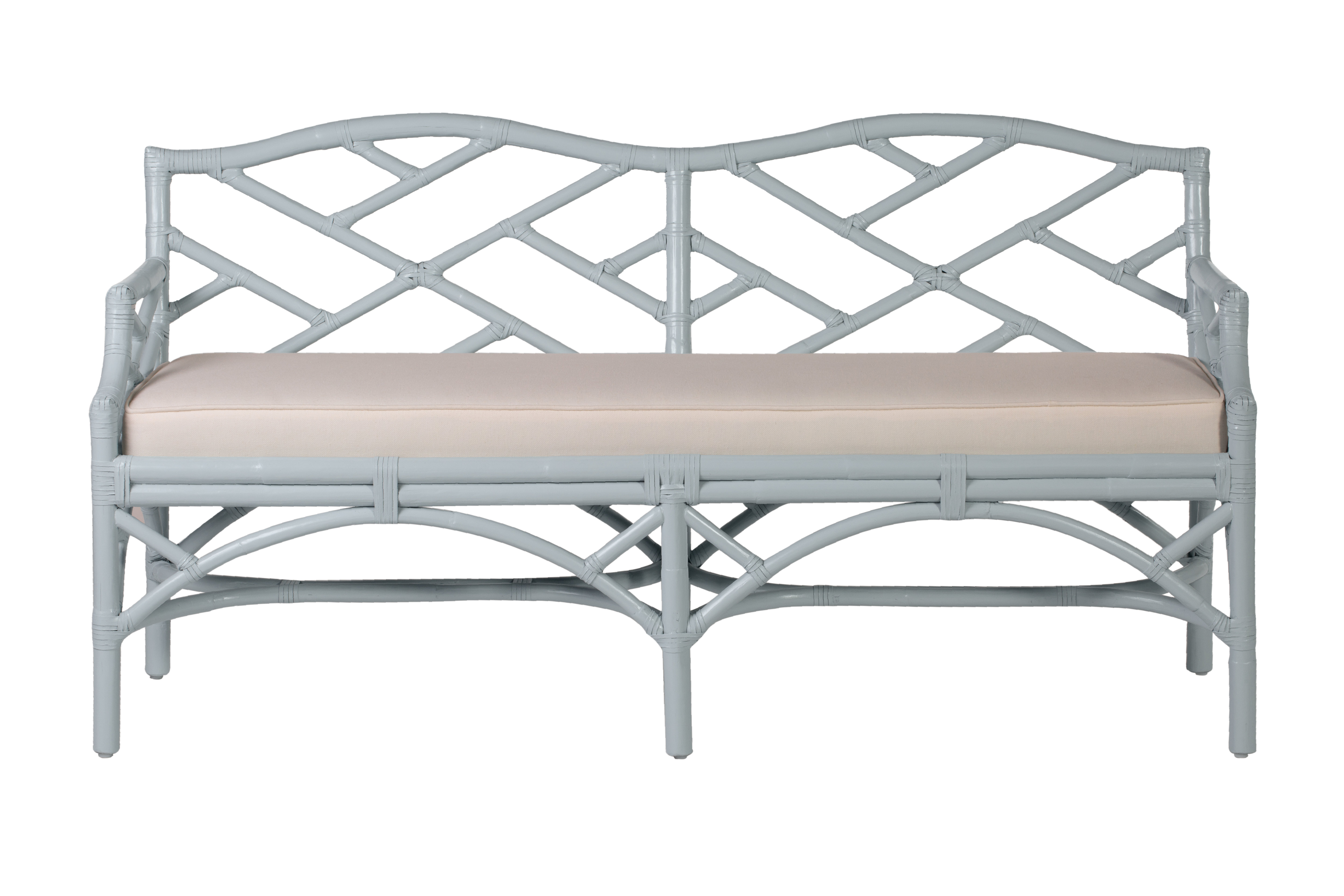 David Francis Furniture Chippendale Wicker Bench | Wayfair