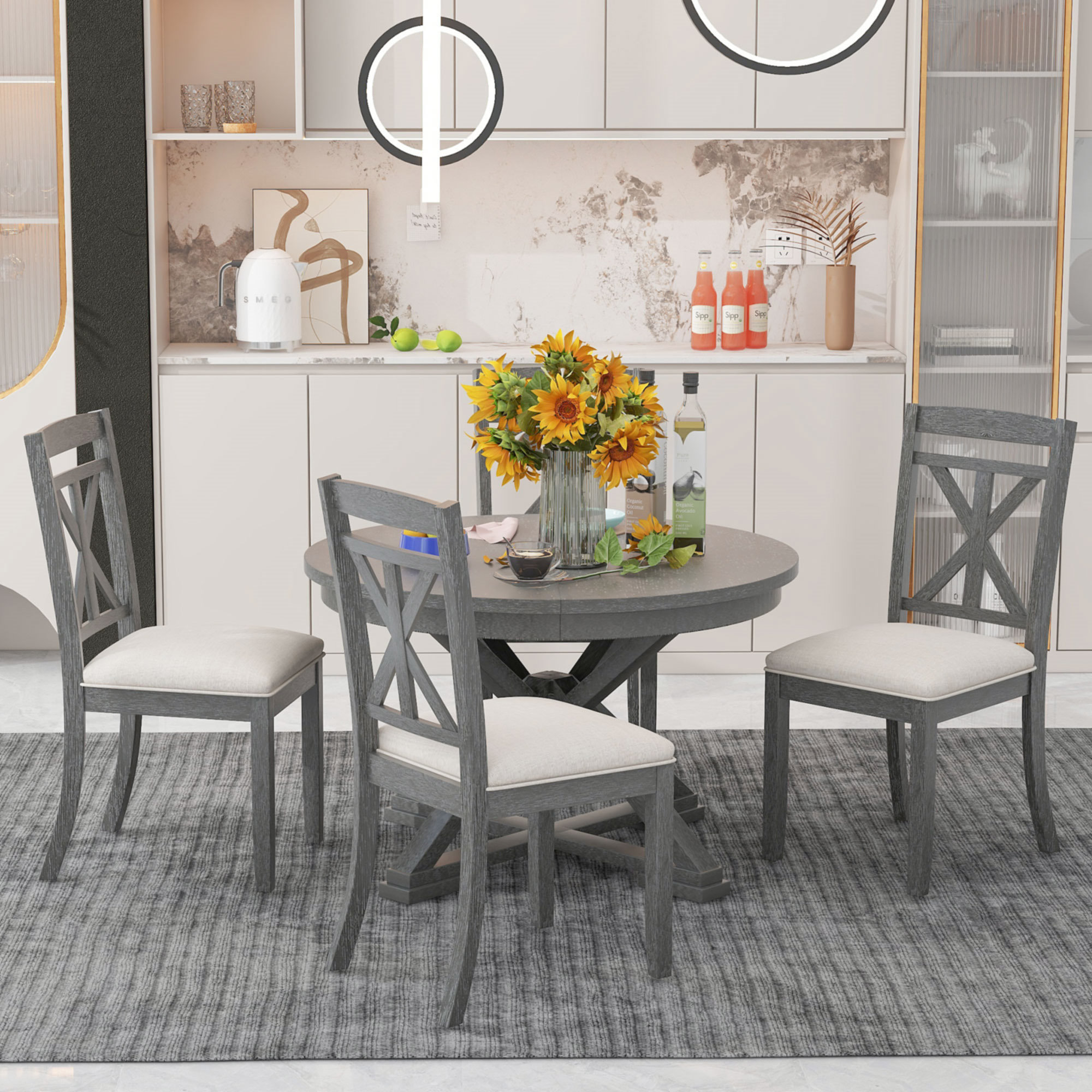 Gracie Oaks Cassee Circular Dining Set | Wayfair