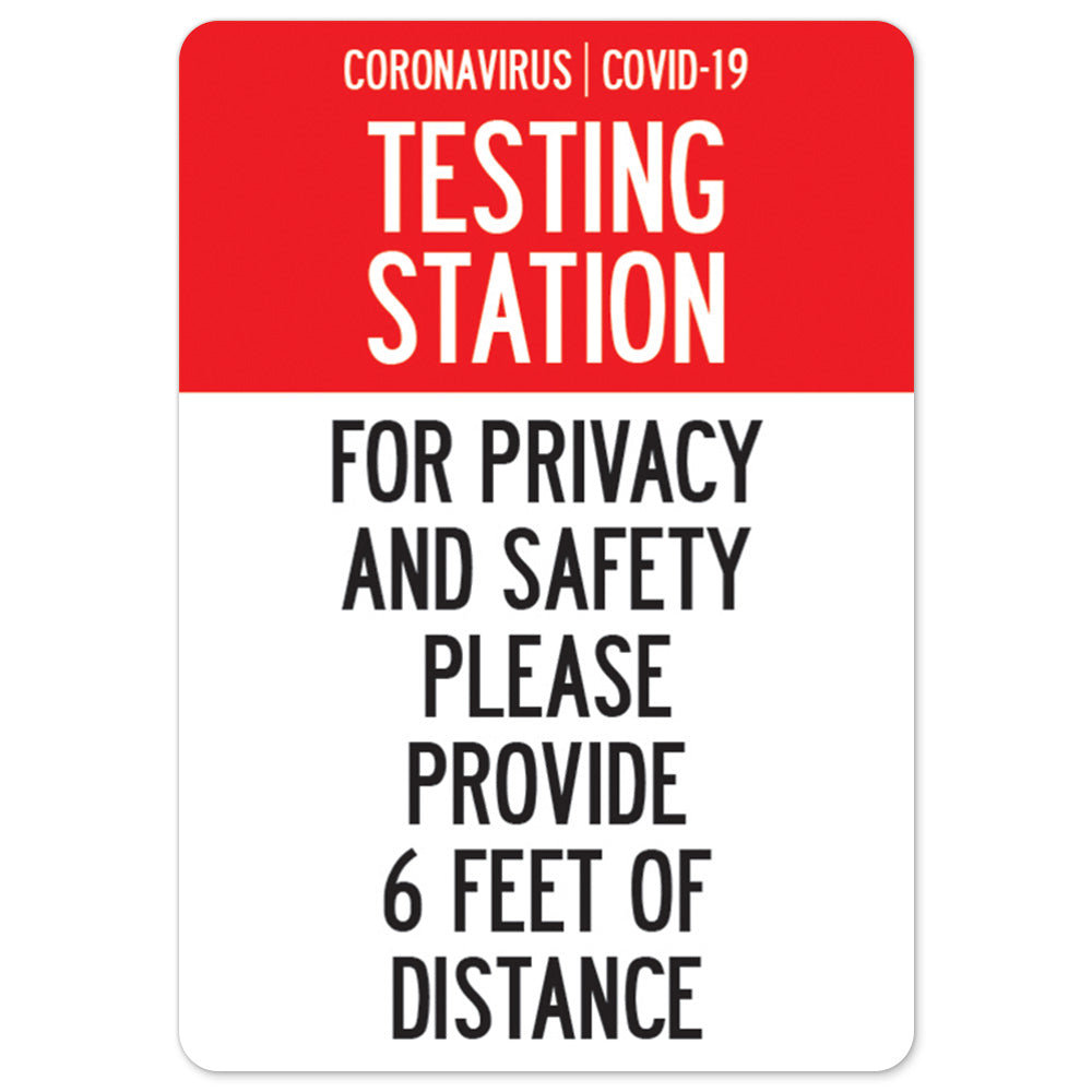 SignMission Public Safety Sign - Testing Station Please Provide 6 Feet ...