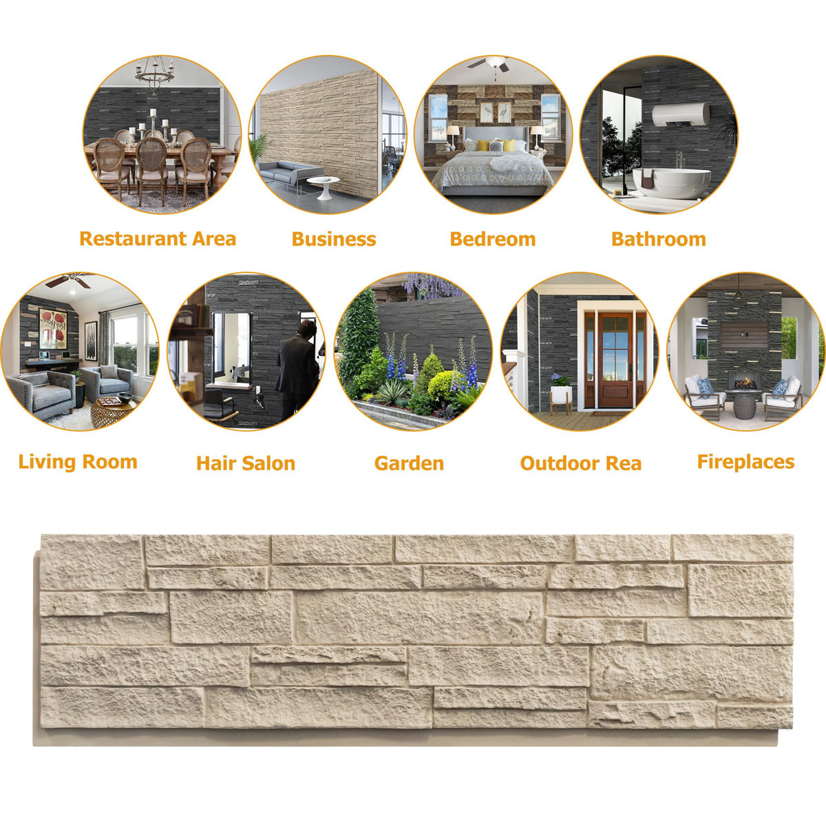 HOMEIBRO Faux Stone Wall Covering Panels for Interior and Exterior ...