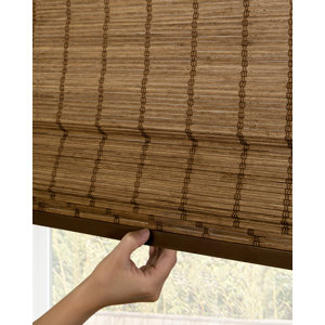 Red Barrel Studio® Cordless Light Filtering Woven Wood Bamboo Roman ...
