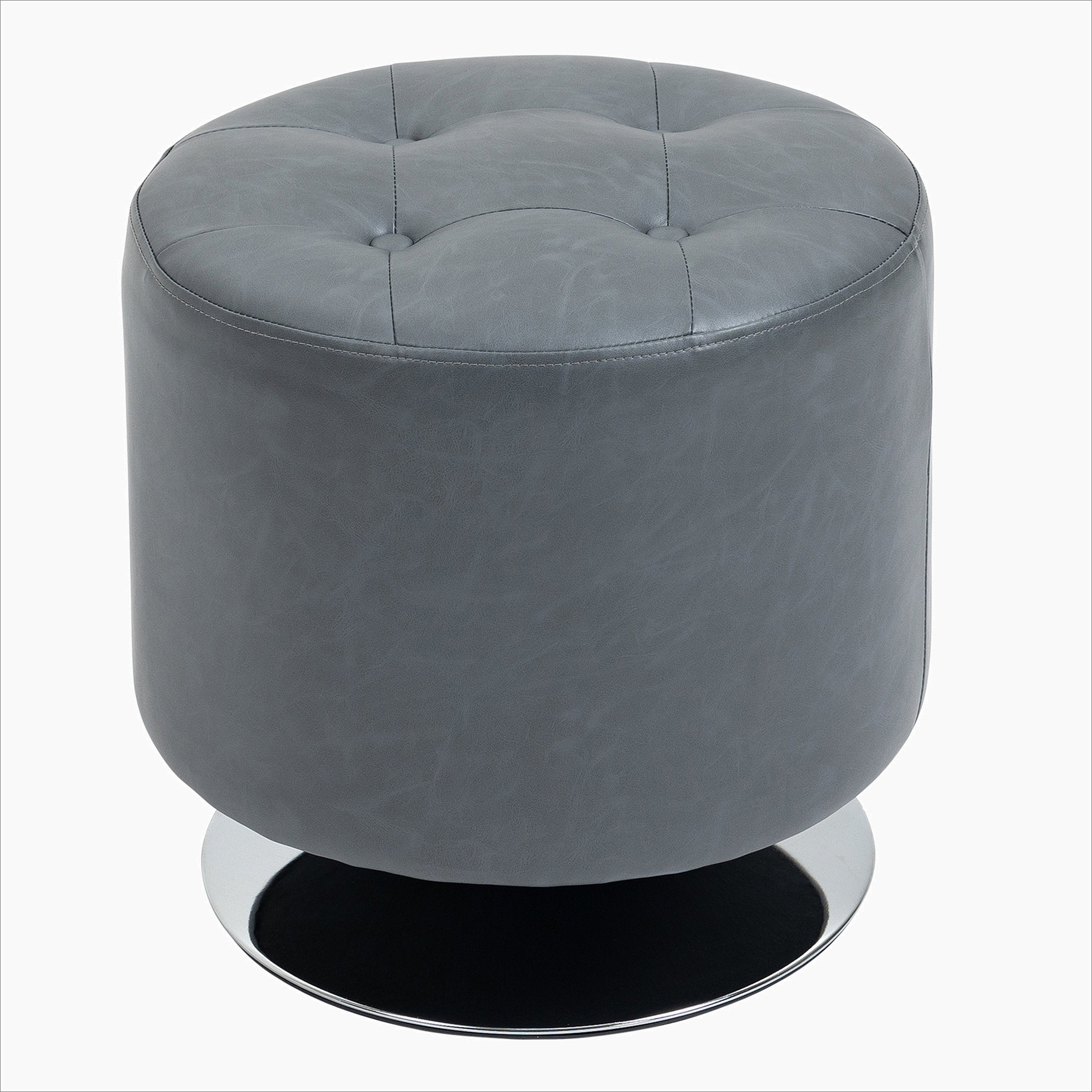Ivy Bronx 360° Swivel Foot Stool Round Ottoman with Thick Sponge ...