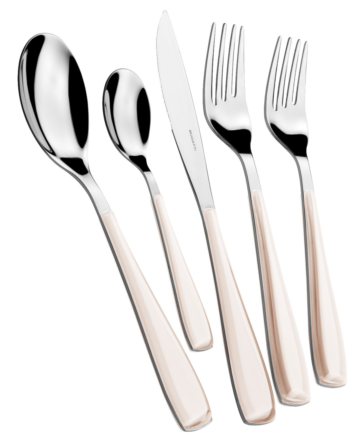 Bugatti Italy Essenza 5 Piece 18/10 Stainless Steel Flatware Set ...
